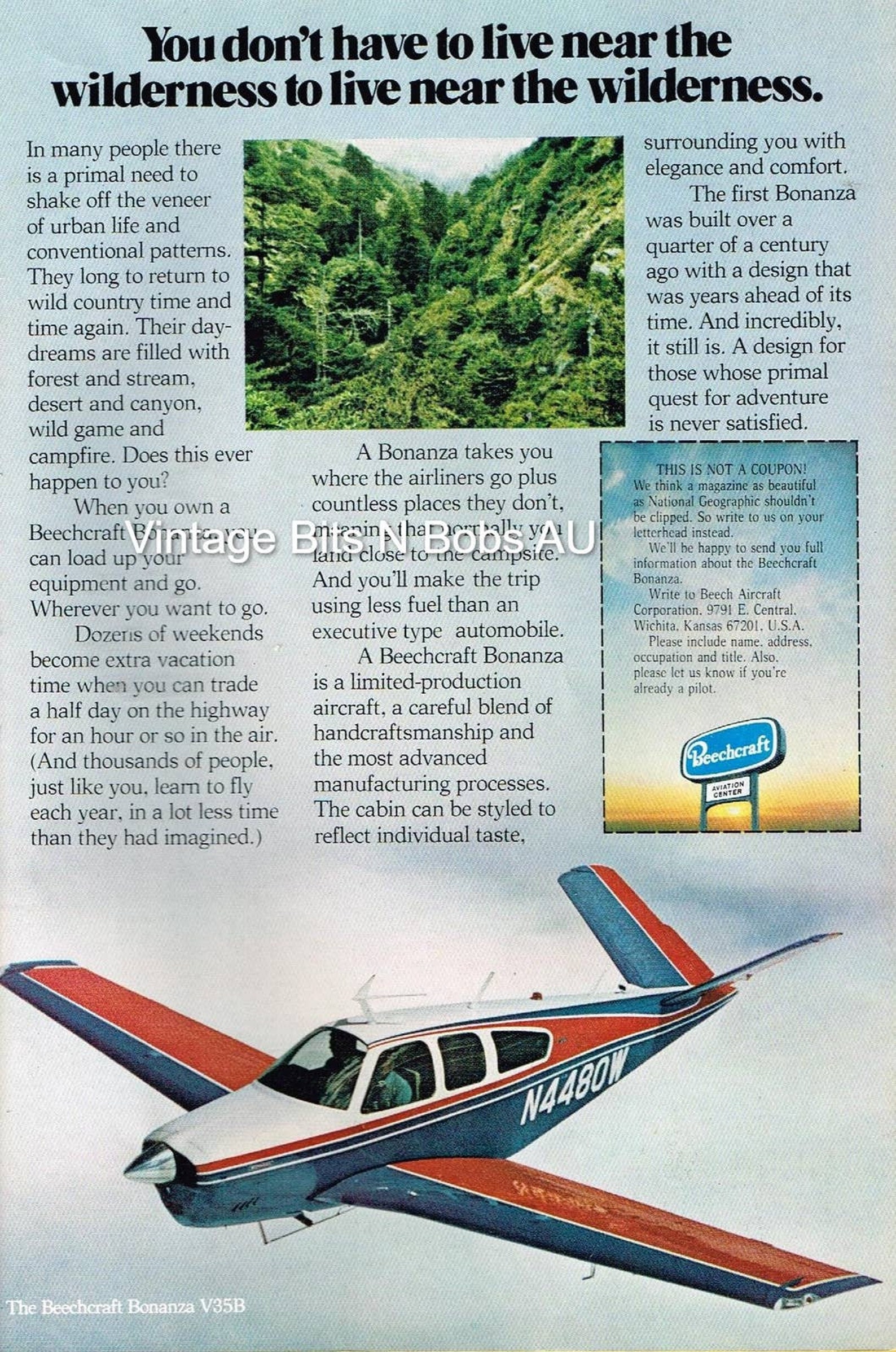 Vintage Print Ad Beechcraft Aviation Bonanza Buy a Plane Cheaper Than ...