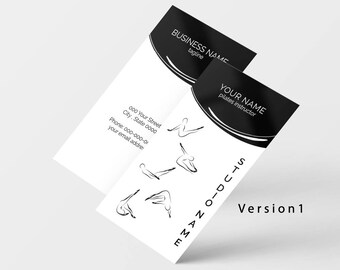 Pilates business card with two abstract poses Pilates logo | Etsy