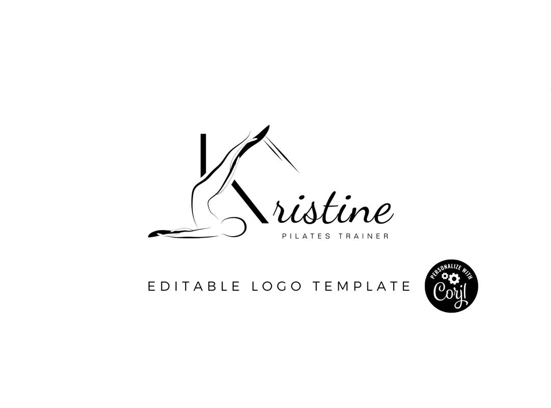 Pilates Letter K Logo | Pilate Logo | Monogram Letter K Logo | Editable ...