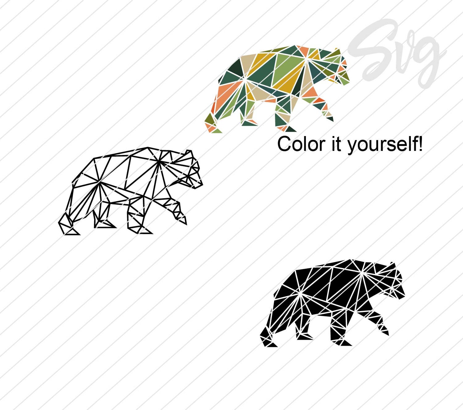 Bear Svg and Png File Two Versions of Bear Svg and Png File - Etsy