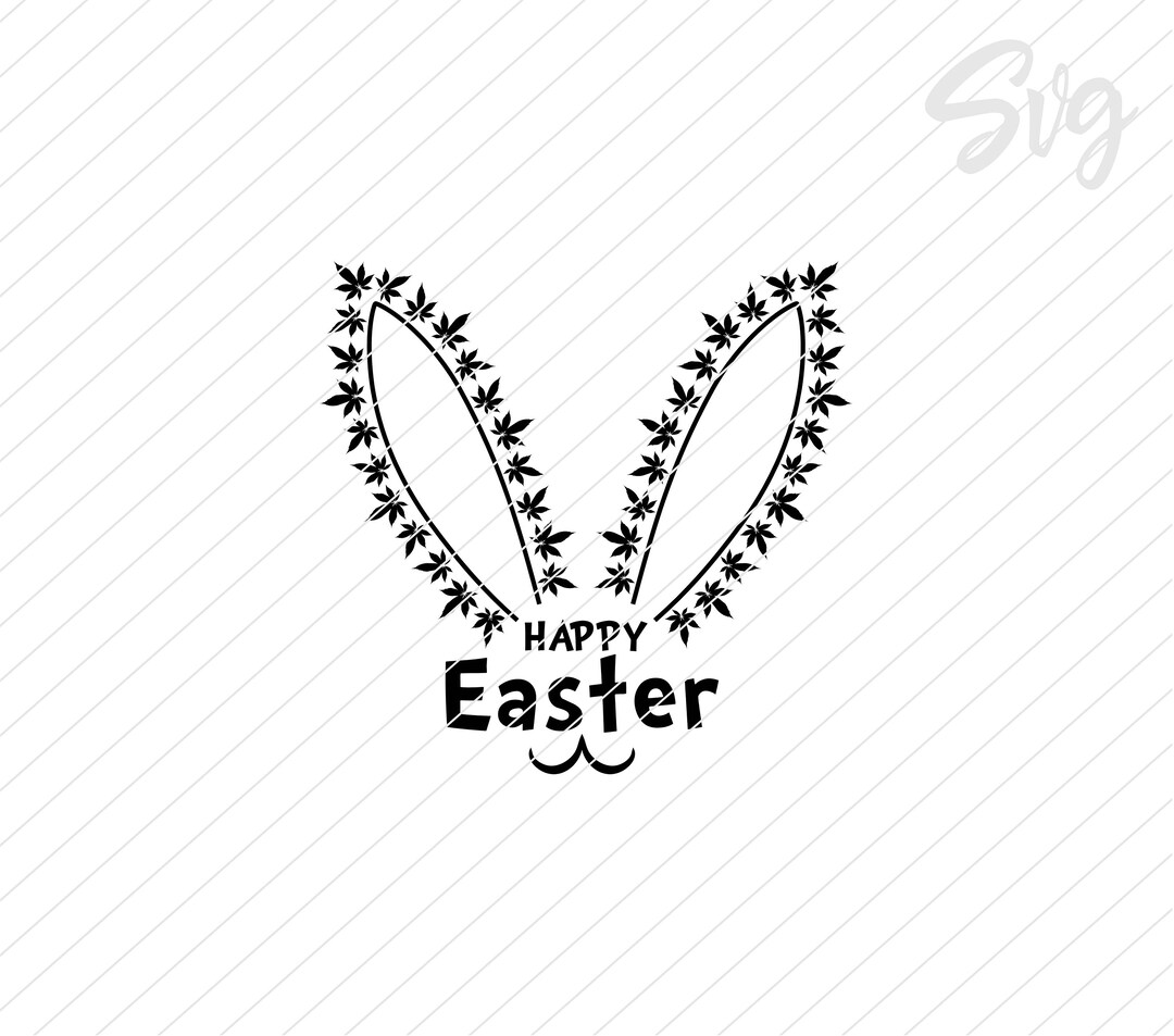 Easter Bunny With Cannabis Leaves Svg and Png File | Easter Bunny Svg ...