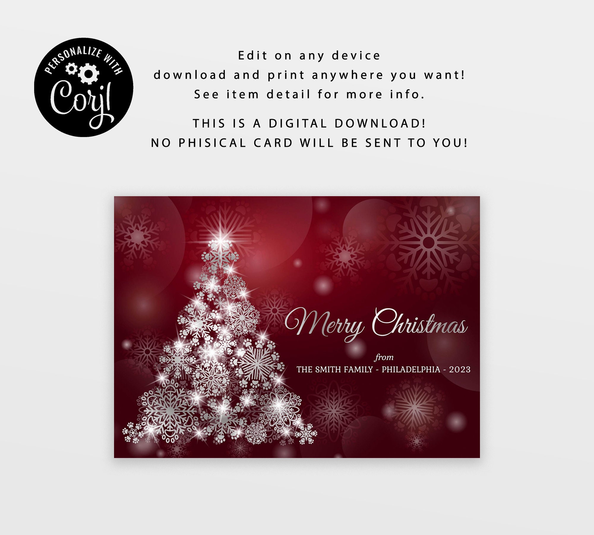 Editable Christmas Card Template Editable Christmas Card - Etsy