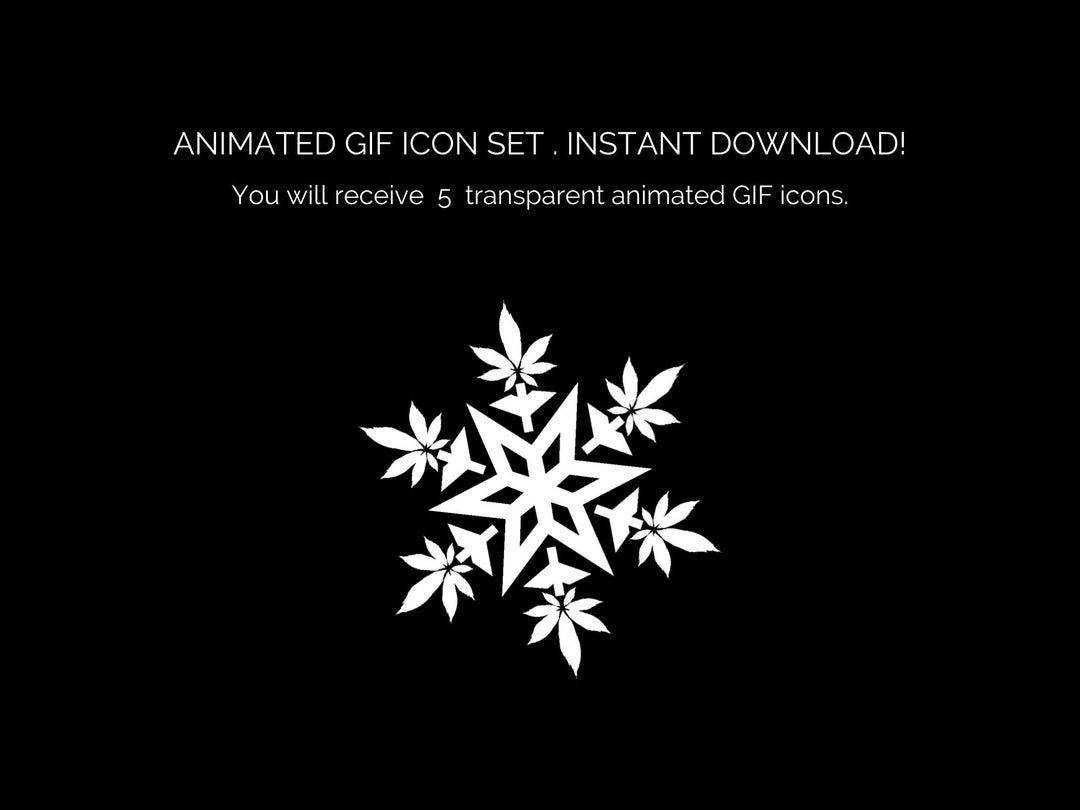 Animated Cannabis Snowflakes GIF Icons Animated GIF Icons - Etsy