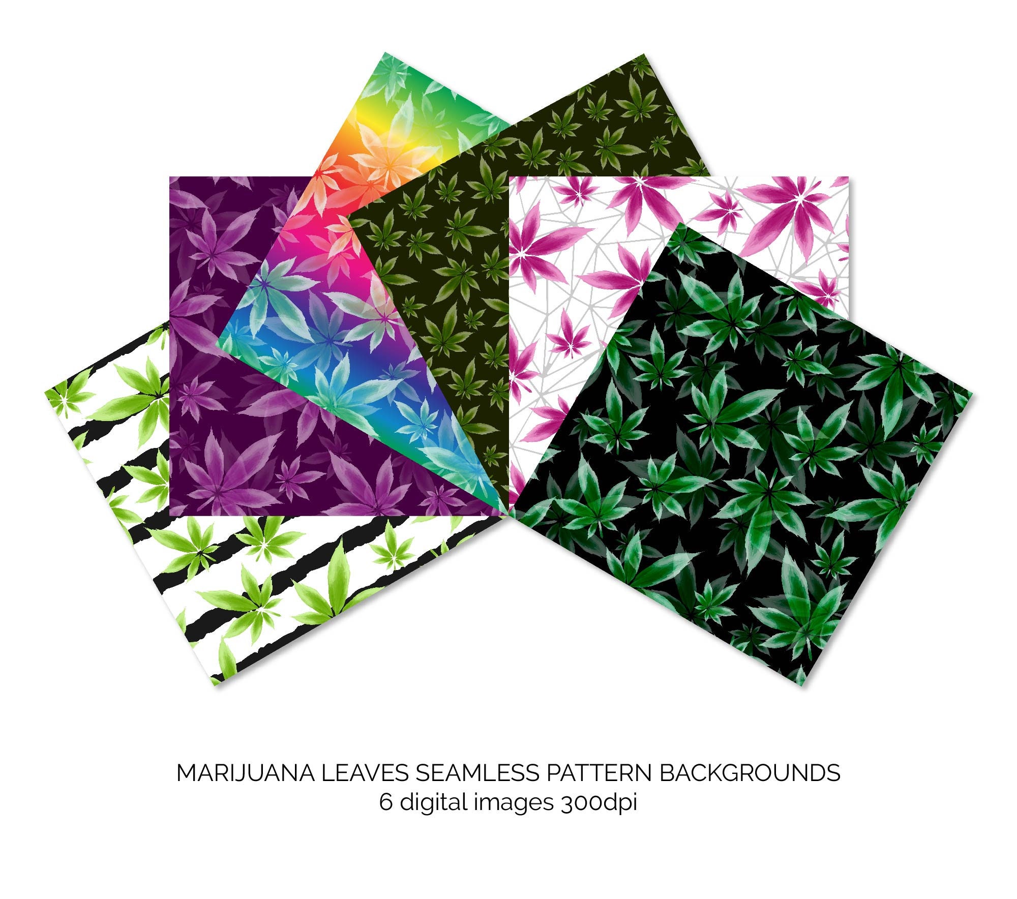 Watercolor Marijuana Leaves Seamless Pattern | Digital Paper (digital ...