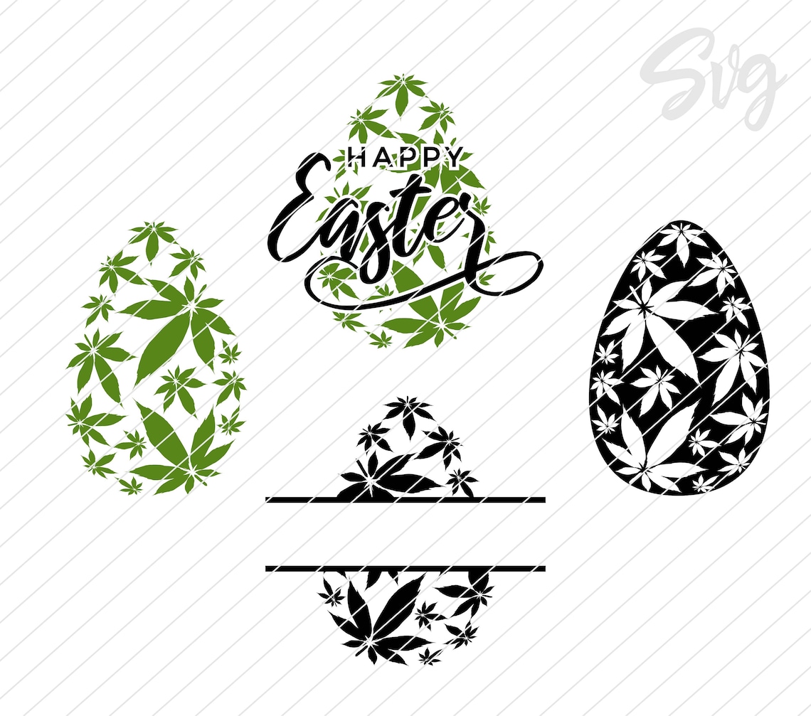 Easter Egg With Cannabis Leaves Svg and Png File Marijuana - Etsy