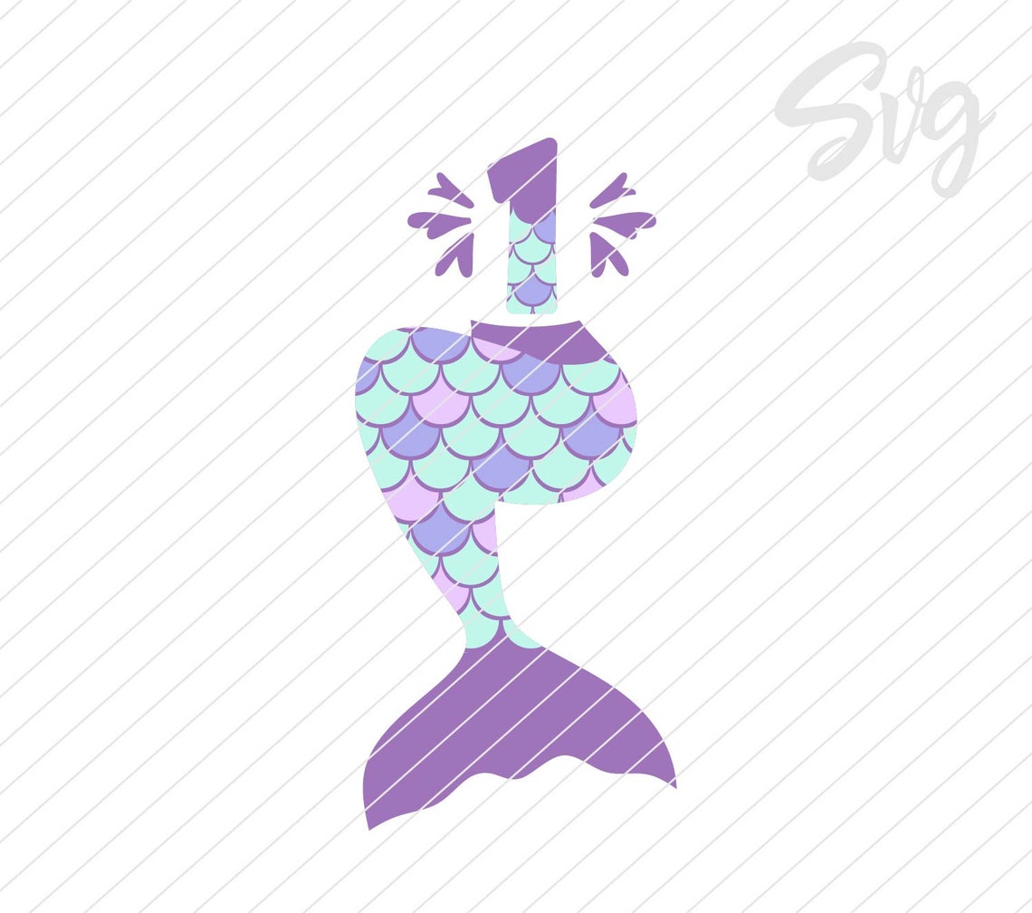 Mermaid Tail With Mermaid Number Svg and Png Mermaid First | Etsy