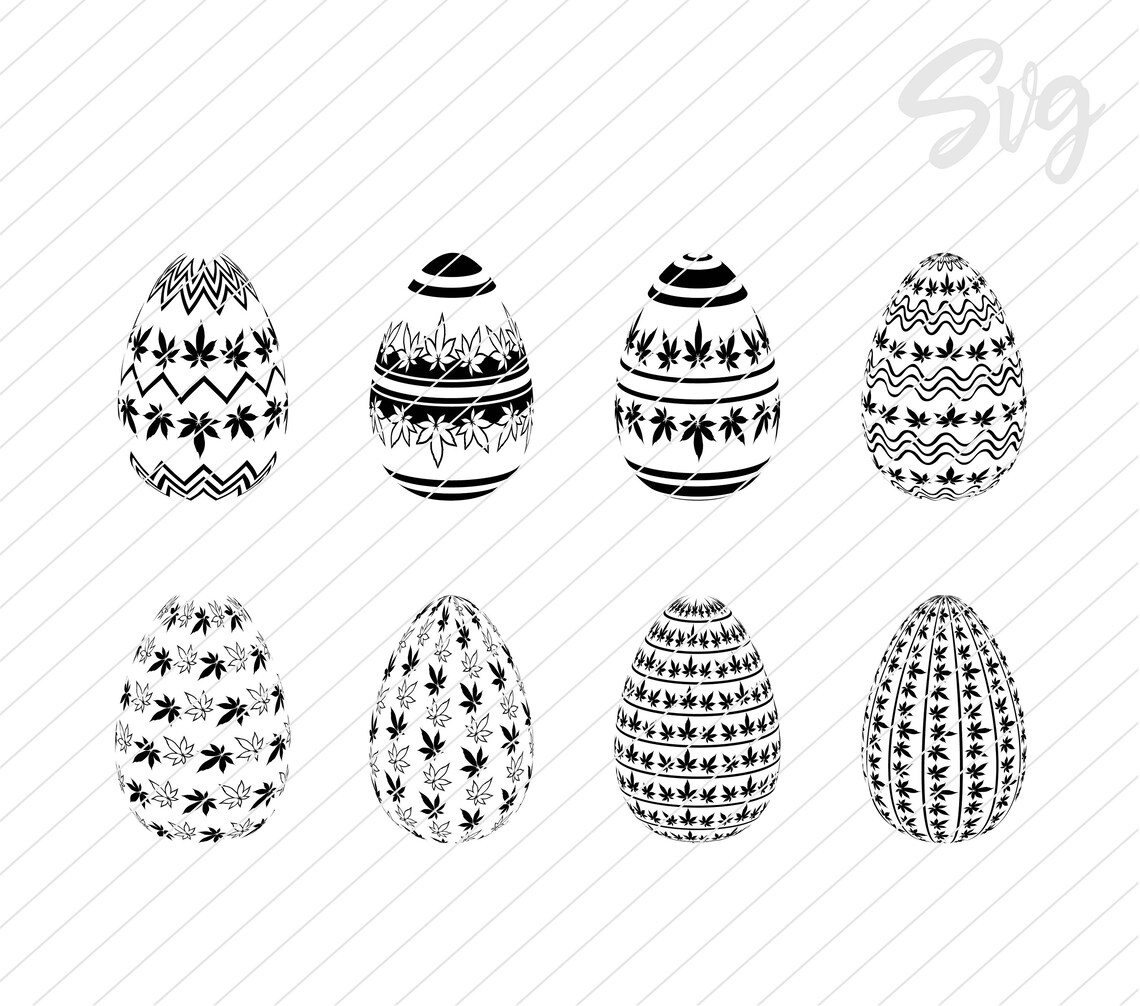 Easter Egg With Cannabis Leaves Svg and Png File Marijuana - Etsy