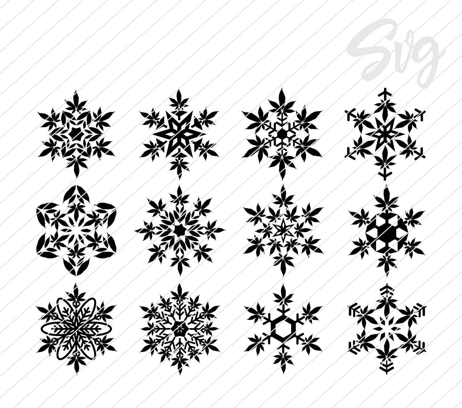 Cannabis Snowflakes Svg and Png File Marijuana Snowflakes Svg and Png ...