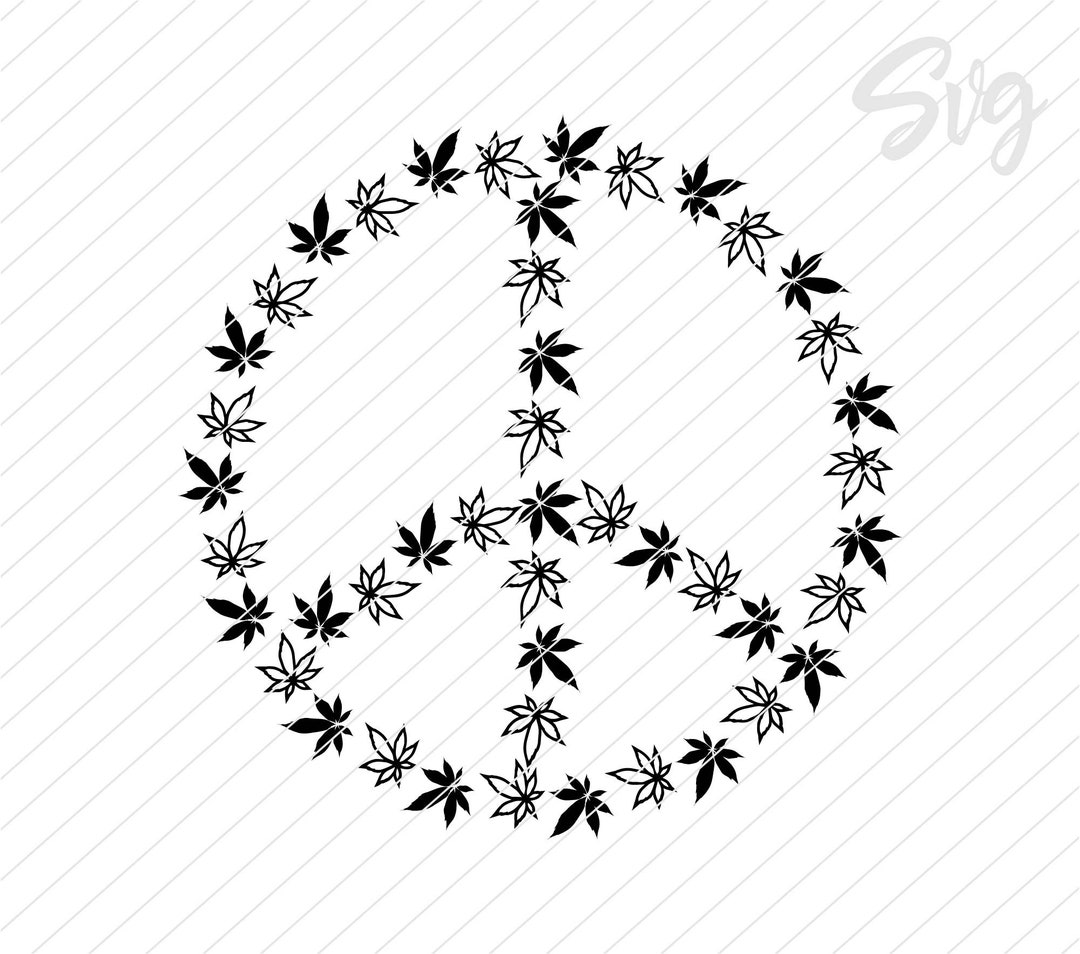 Cannabis Leaf Peace Sign SVG & PNG (digital Download) - Etsy