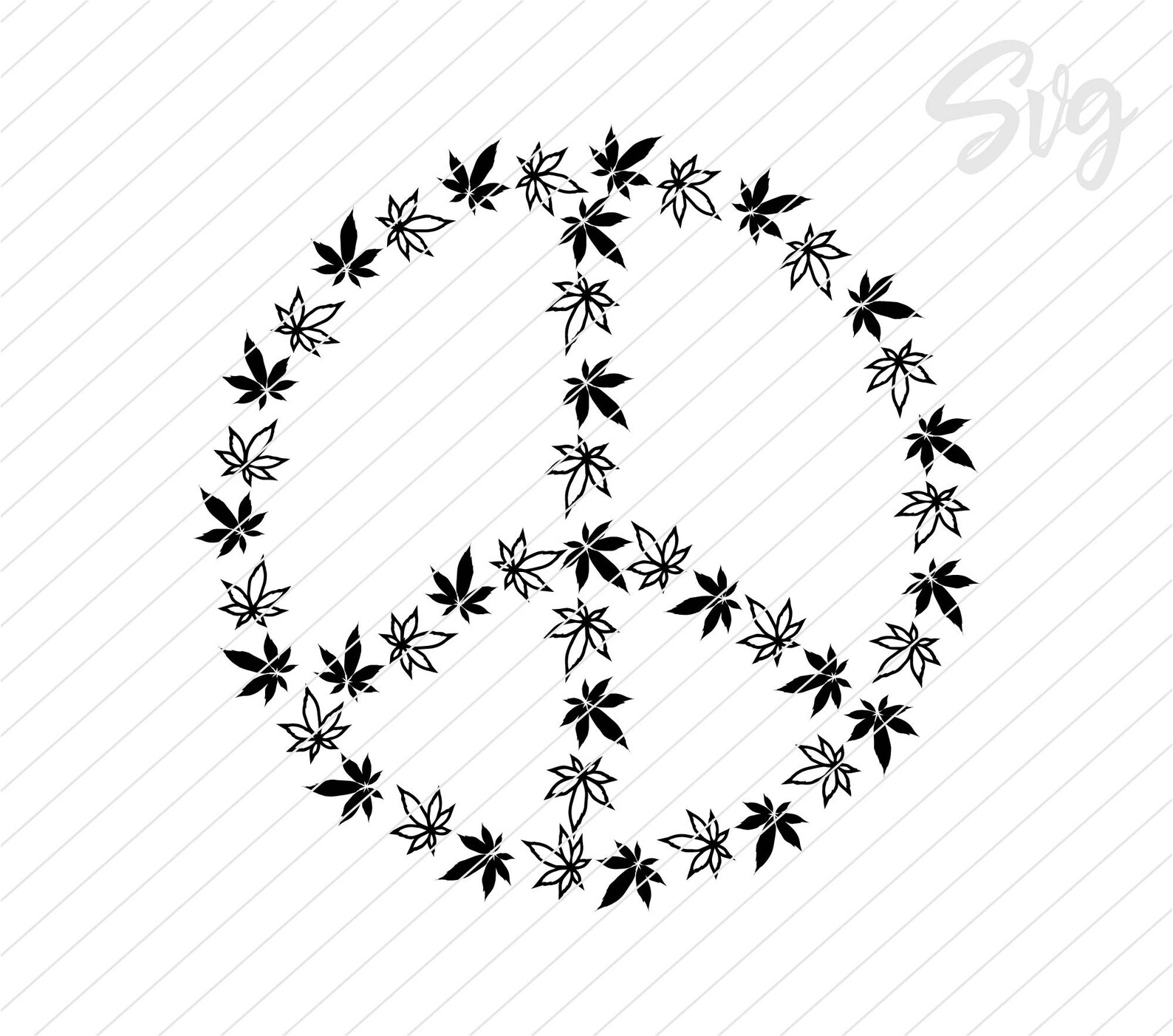 Peace Sign With Cannabis Leaves Svg and Png File Marijuana - Etsy