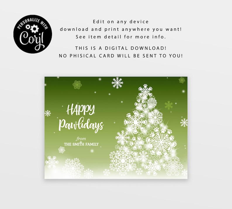 Editable Christmas Card Template Editable Christmas Card - Etsy