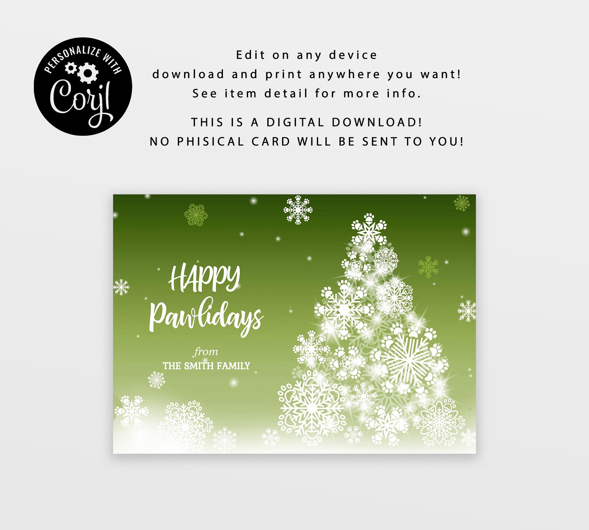 Editable Christmas Card Template Editable Christmas Card - Etsy
