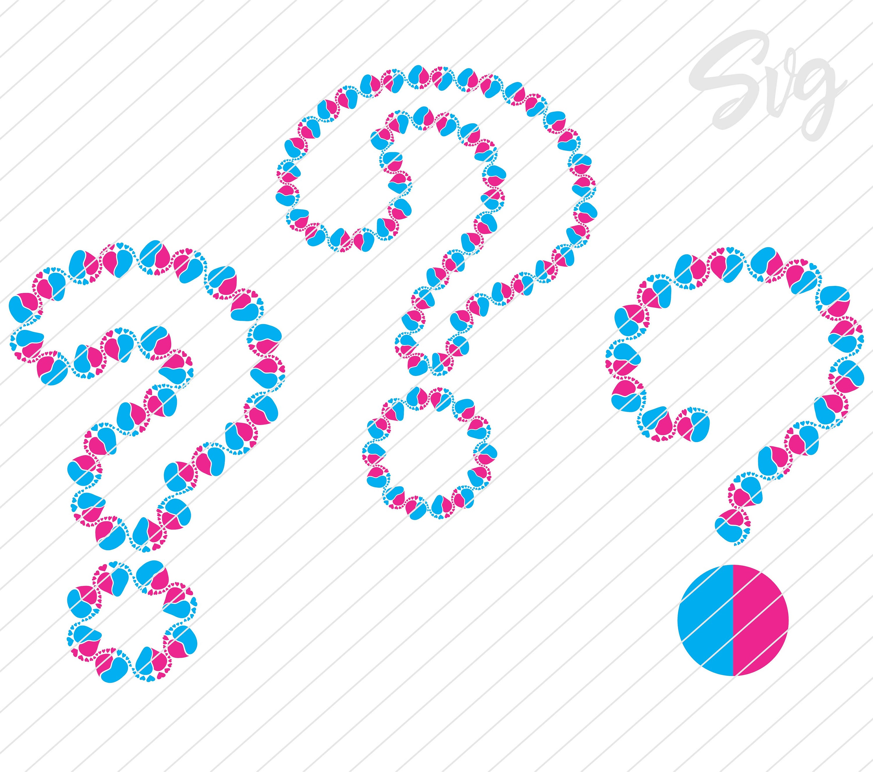 He or She Gender Reveal Svg Question Mark Baby Feet in Shape of ...