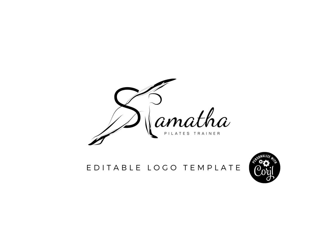 Pilates Letter S Logo | Pilate Logo | Monogram Letter S Logo | Editable ...