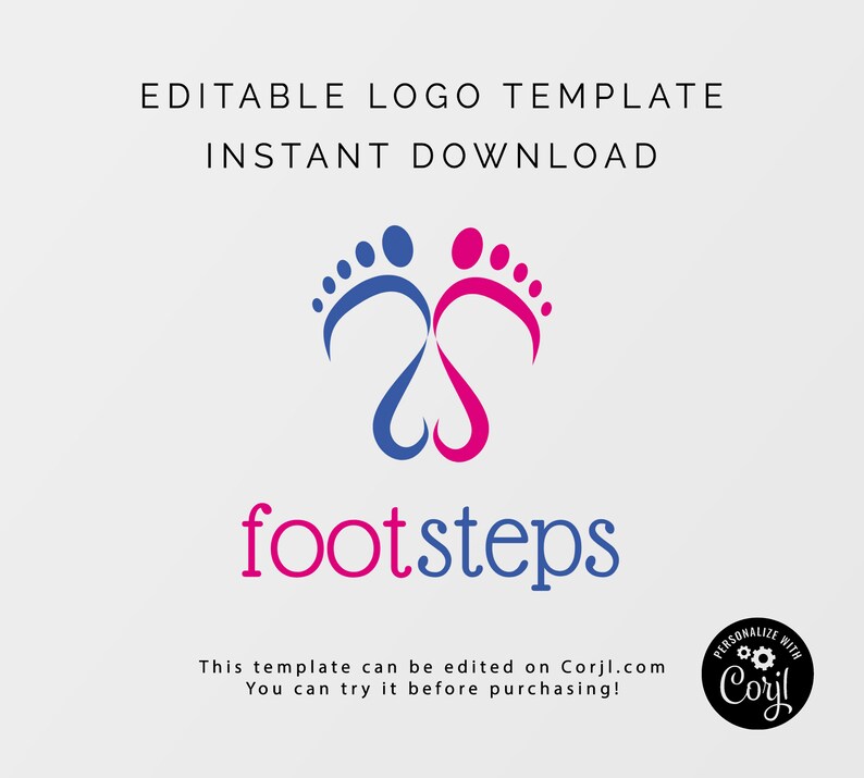 Footsteps Logo Editable Logo Photography Logo Blog Logo - Etsy