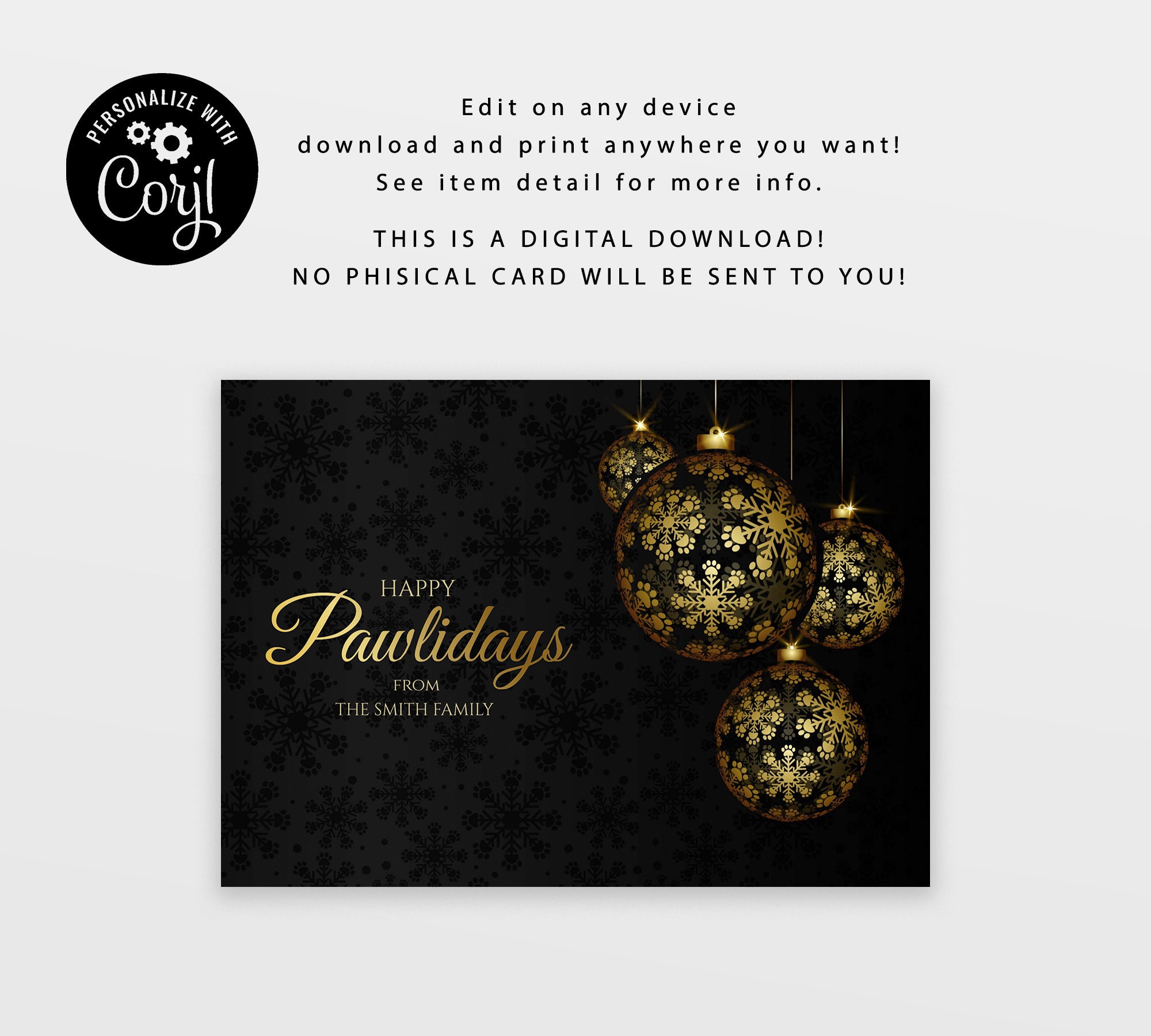 Editable Christmas Card Template Editable Christmas Card - Etsy