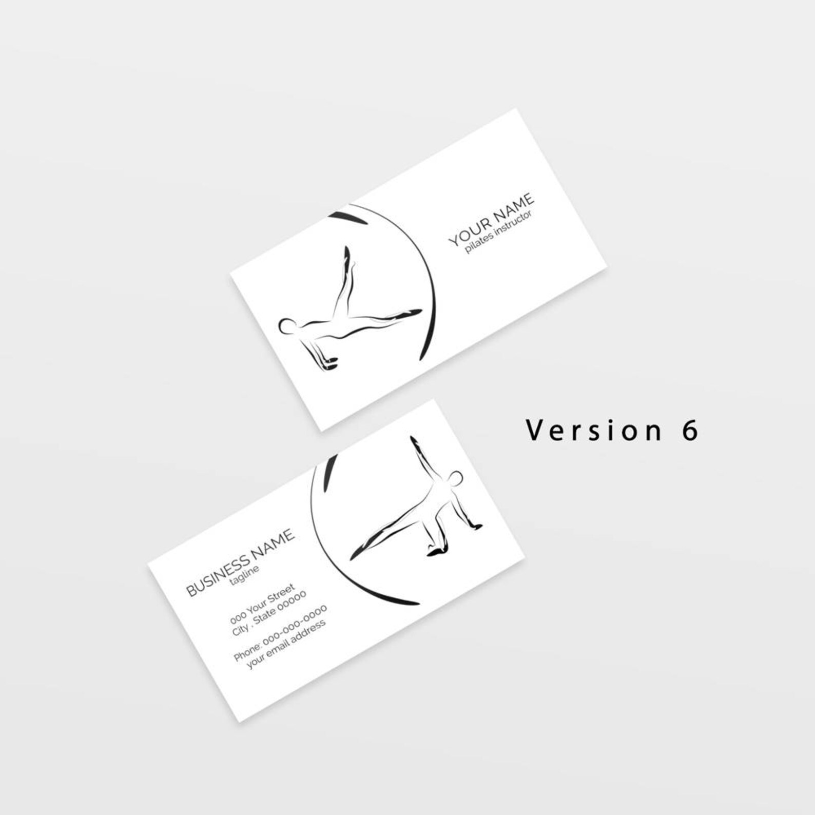 Pilates business card with two abstract poses Pilates logo | Etsy