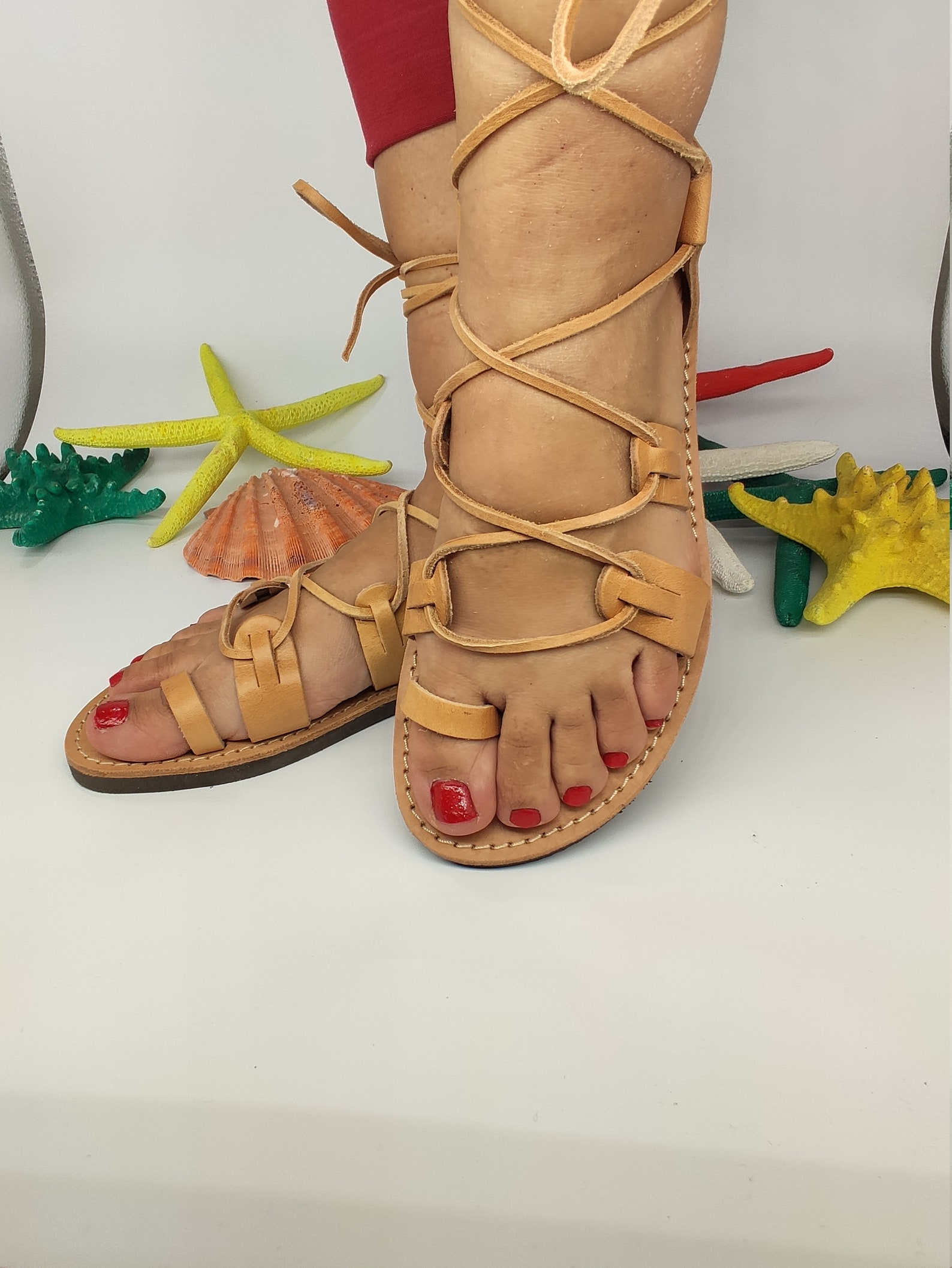 CLEOPATRA Gladiator Greek Handmade Leather Sandals, Light Soft ...