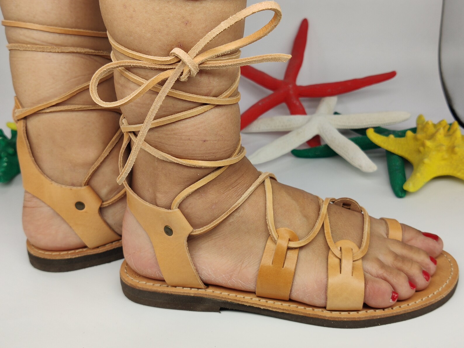 CLEOPATRA Gladiator Greek Handmade Leather Sandals, Light Soft ...