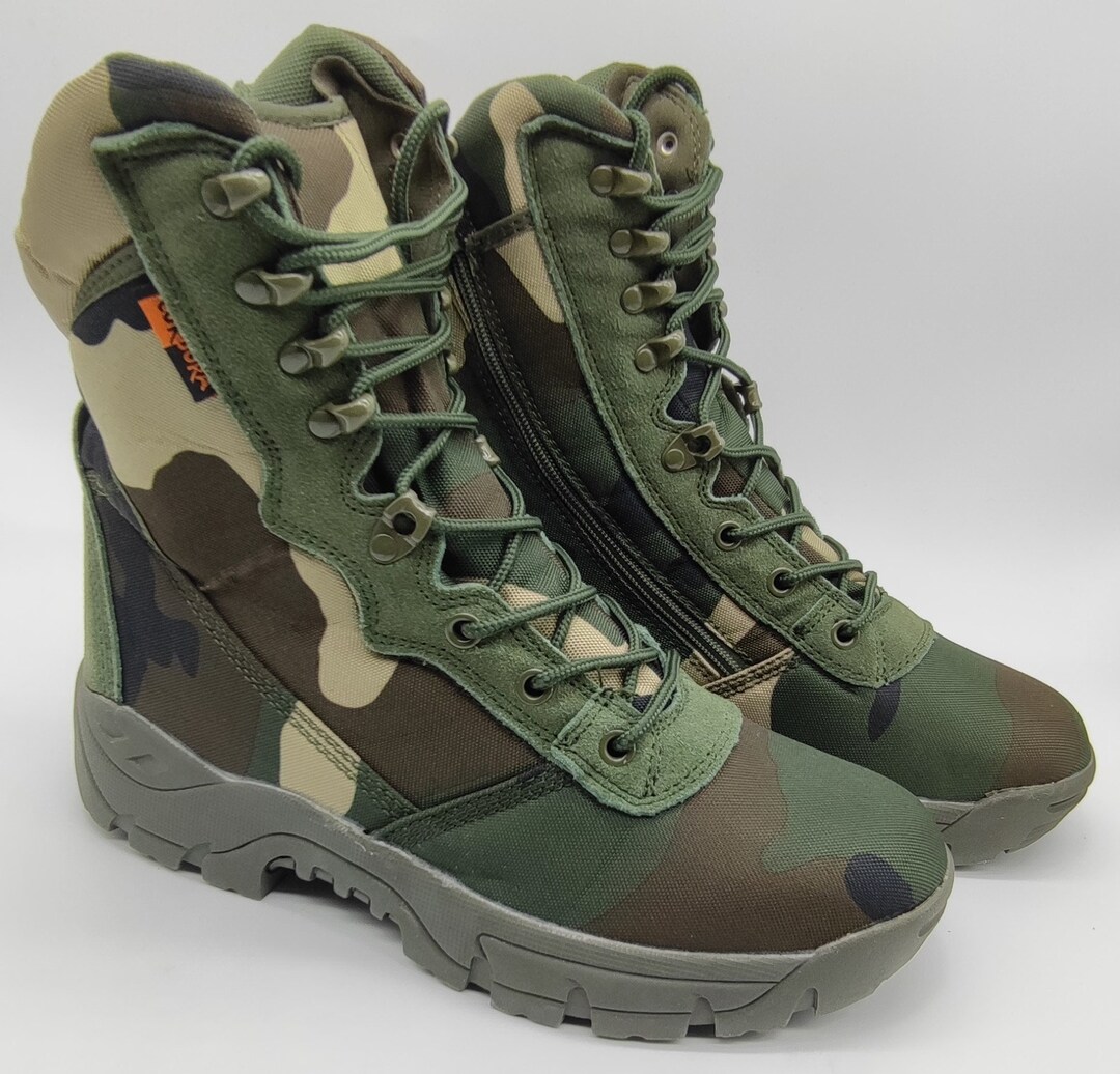 Men's Waterproof Leather Boots: Camo Cordura Hiking Work Boots - Etsy