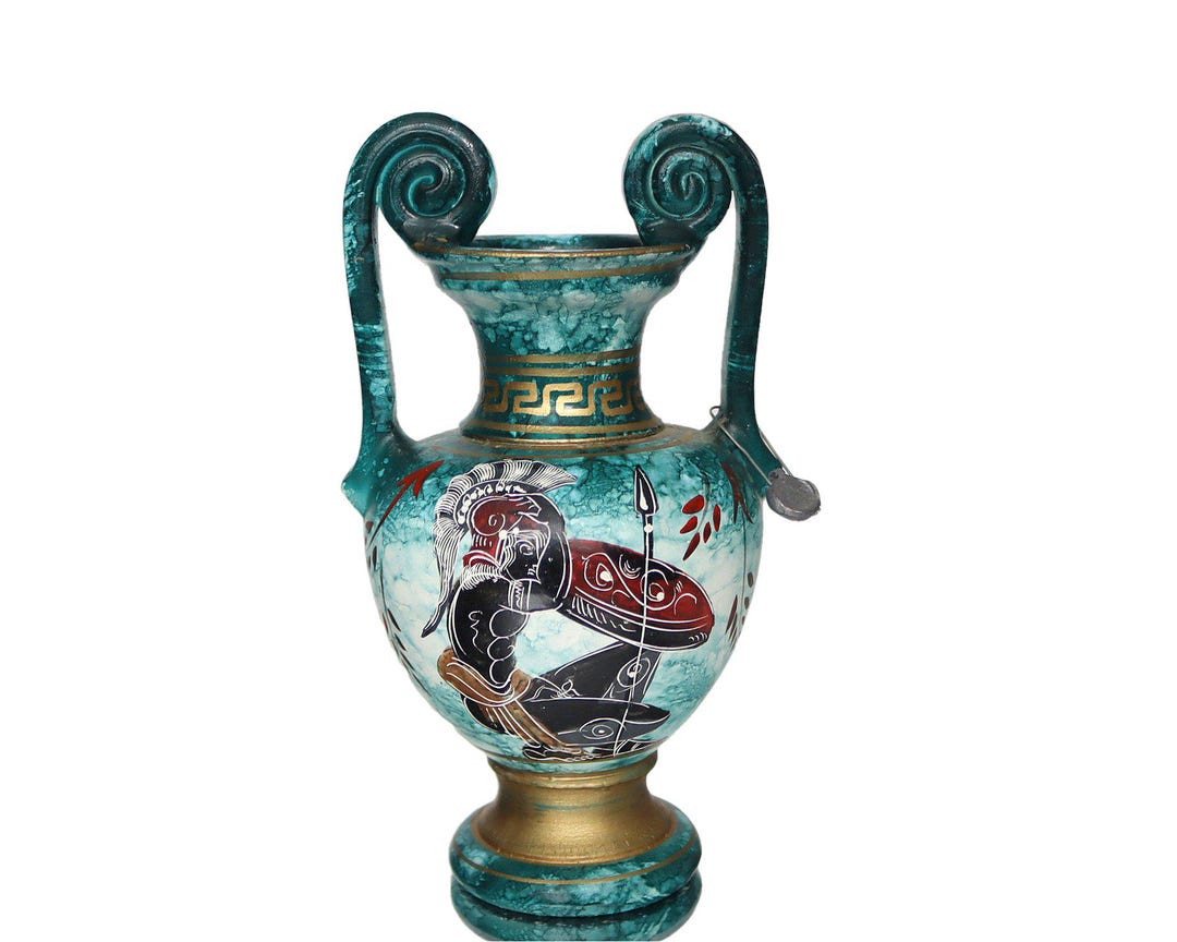 Museum Replica - Ancient Greek Ceramic Pitcher With Hand Painted Decor ...