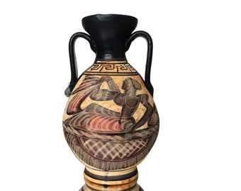 Museum Replica Ancient Greek Ceramic Vase, Hand Painted Faux Artifact ...
