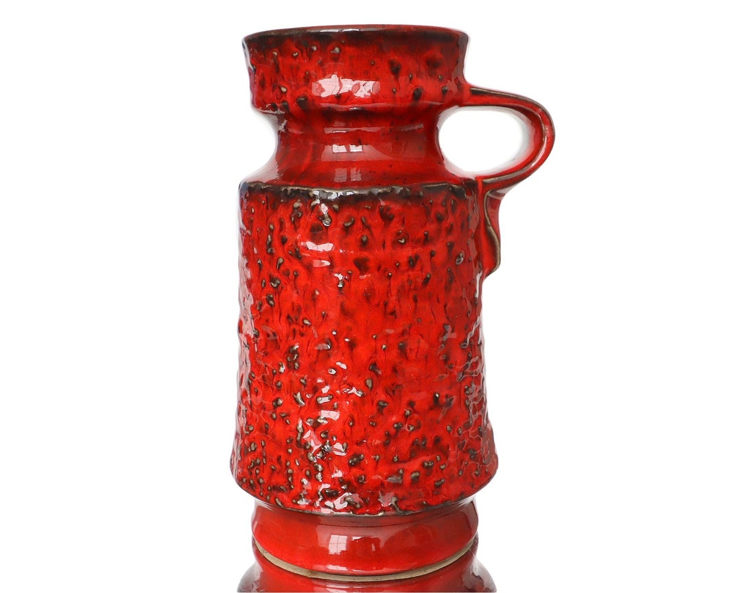 JASBA Ceramic Fat Lava Vase in Red, Model 171920 - Etsy