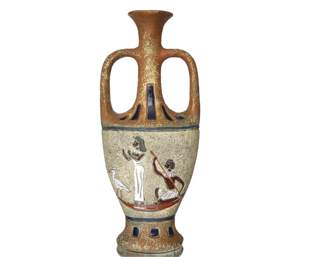 Museum Replica - Large Egyptian Ceramic Vase - Faux Artifact Pottery - Etsy