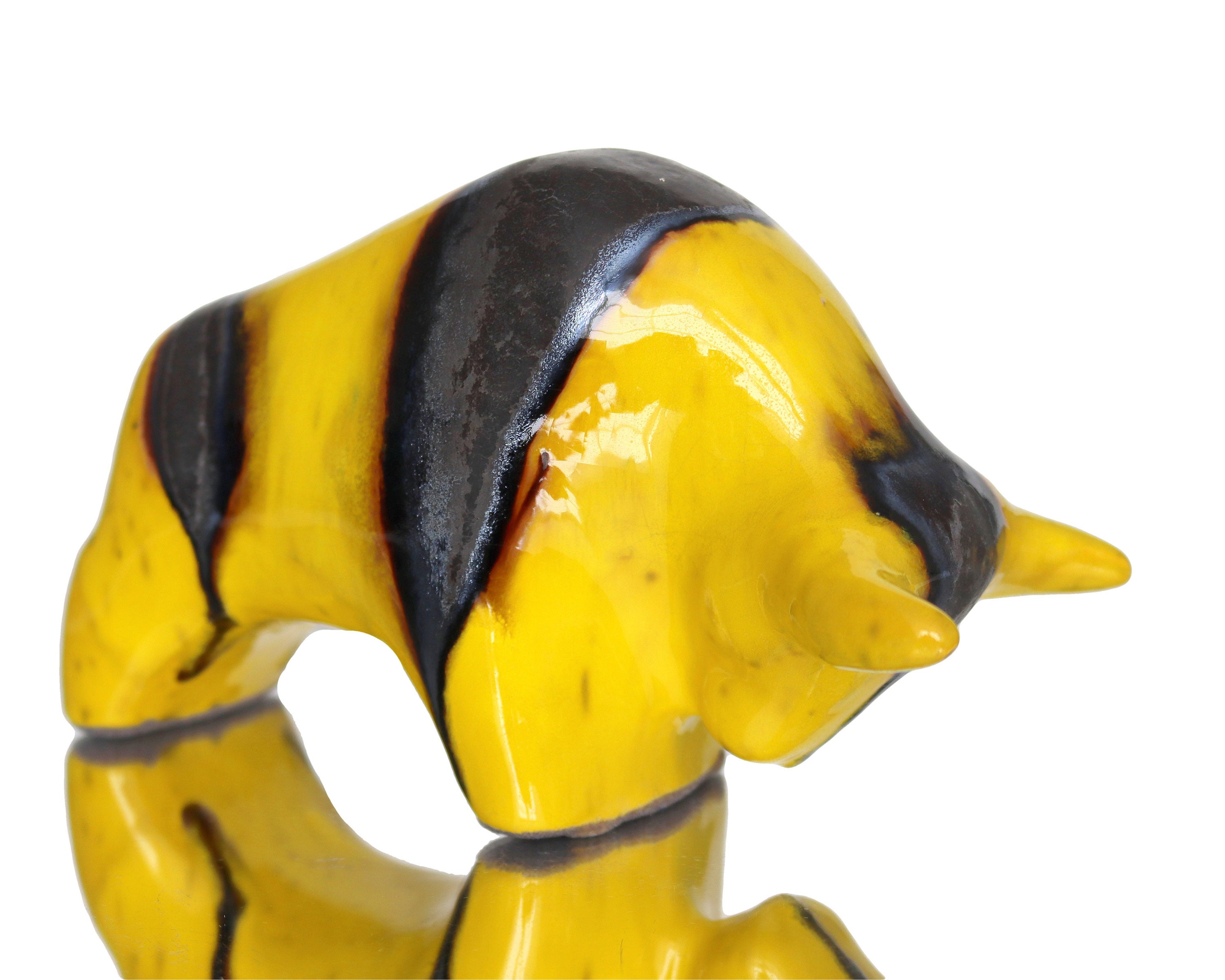 Ceramic Bull Figurine in Yellow With Lava Glaze - OTTO KERAMIK - Etsy