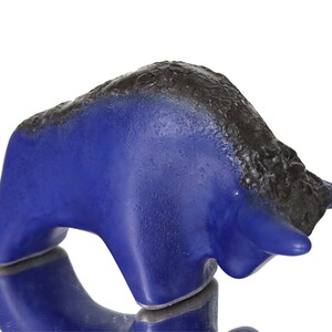 Ceramic Bull Figurine in Blue With Lava Glaze - OTTO KERAMIK - Etsy