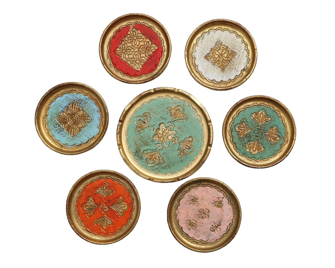 7x Wooden Florentine Coasters Christmas Gift - Etsy