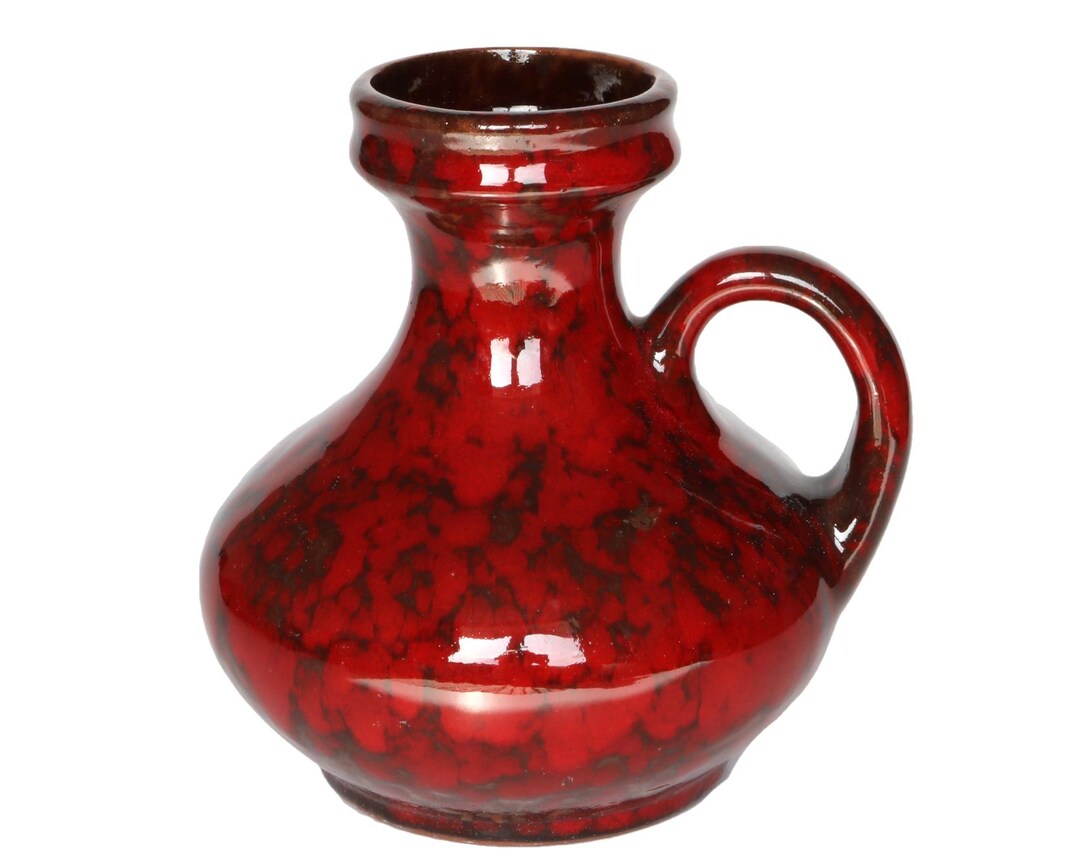 FOHR Ceramic Vase in Red & Black - Etsy