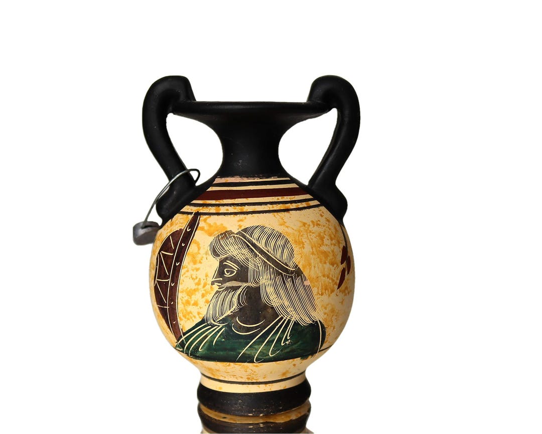 Museum Replica - Small Ancient Greek Ceramic Vase, Hand Painted - Faux ...