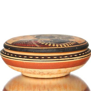Museum Replica - Ancient Greek Ceramic Lidded Bowl, Hand Painted - Faux ...