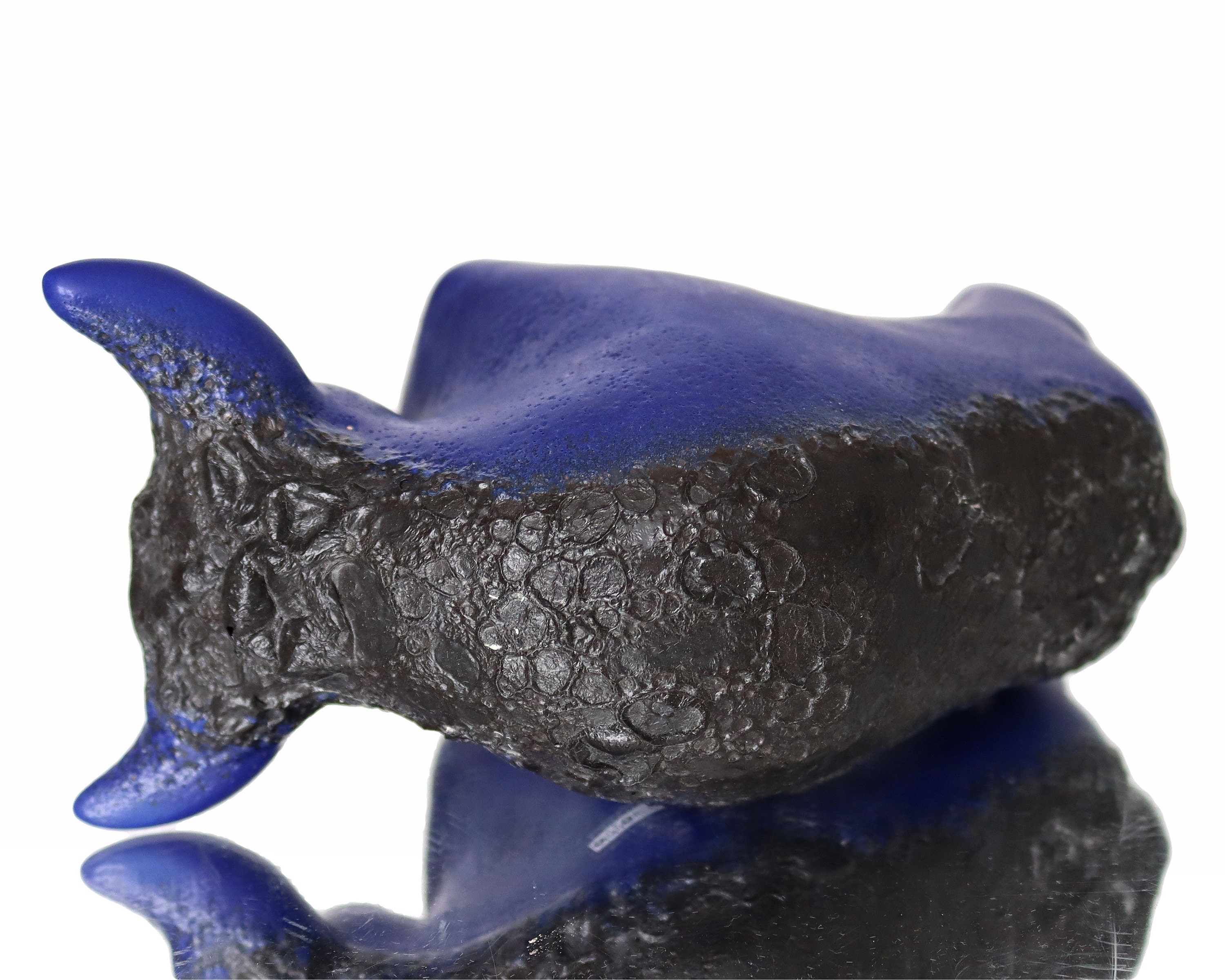 Ceramic Bull Figurine in Blue With Lava Glaze - OTTO KERAMIK - Etsy