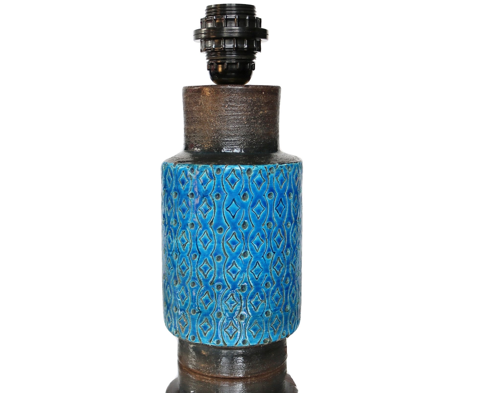 BITOSSI Ceramic Table Lamp Base in Blue & Brown Italy - Etsy