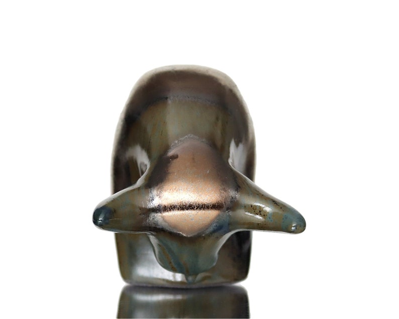 Ceramic Bull Figurine in Bronze & Olive Green - OTTO KERAMIK - Etsy
