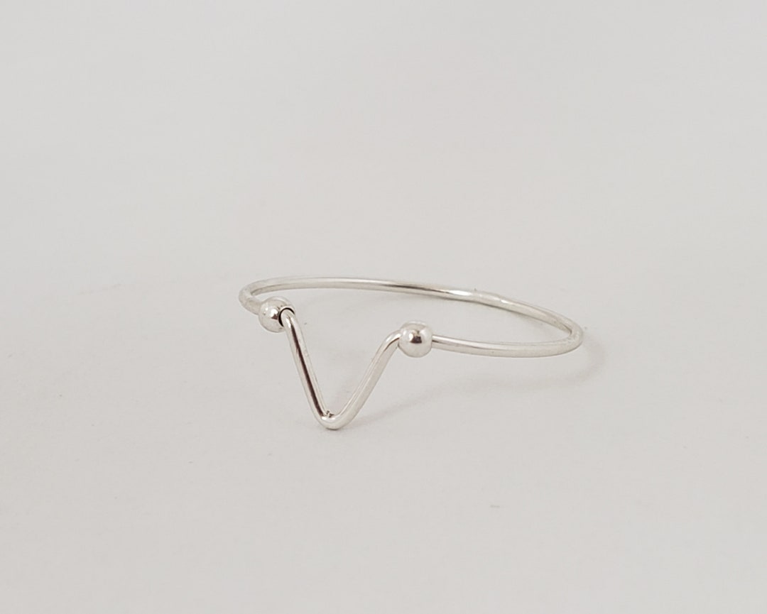 Chevron Stacking Ring, Chevron Spinner Ring, Sterling Silver Stacking ...