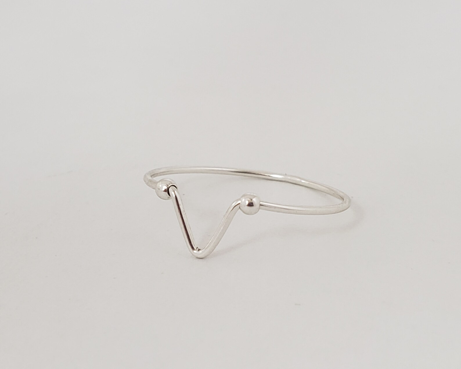 Chevron Stacking Ring, Chevron Spinner Ring, Sterling Silver Stacking ...