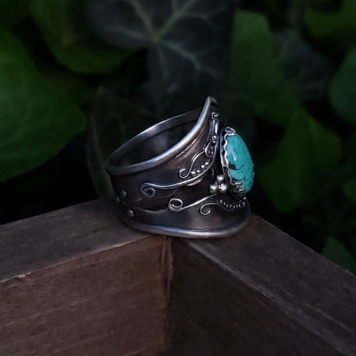 Turquoise Ring Boho Ring Statement Ring Sterling Silver | Etsy