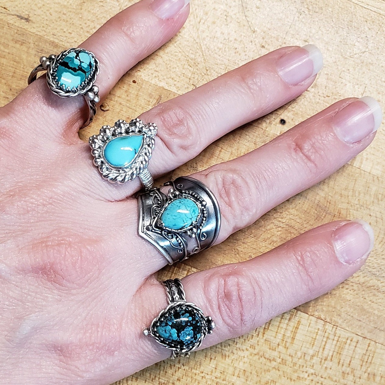 Turquoise Ring Boho Ring Statement Ring Sterling Silver | Etsy