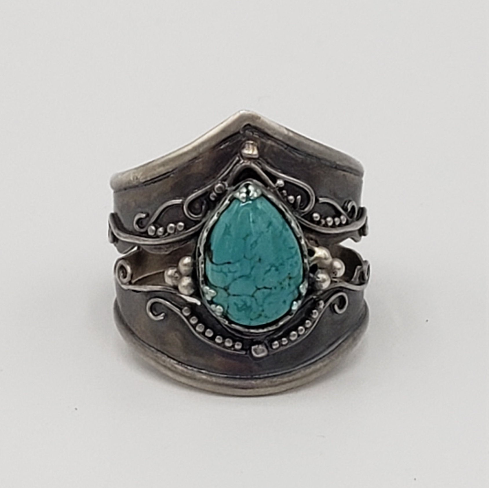 Turquoise Ring Boho Ring Statement Ring Sterling Silver | Etsy