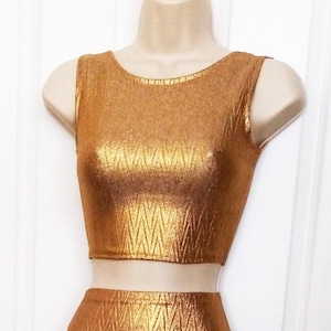 Backless Metallic Silver or Gold Crop Top - Etsy