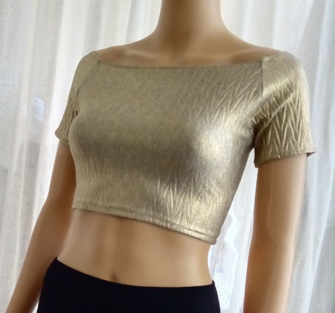 Metallic Silver or Gold Raglan Sleeves Top and Short Party Set Pretty ...