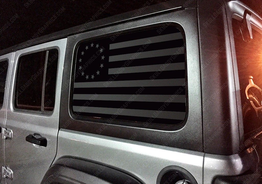 Betsy Ross Window Flag Decals Stickers to fit Jeep Wrangler 2007-2021 ...