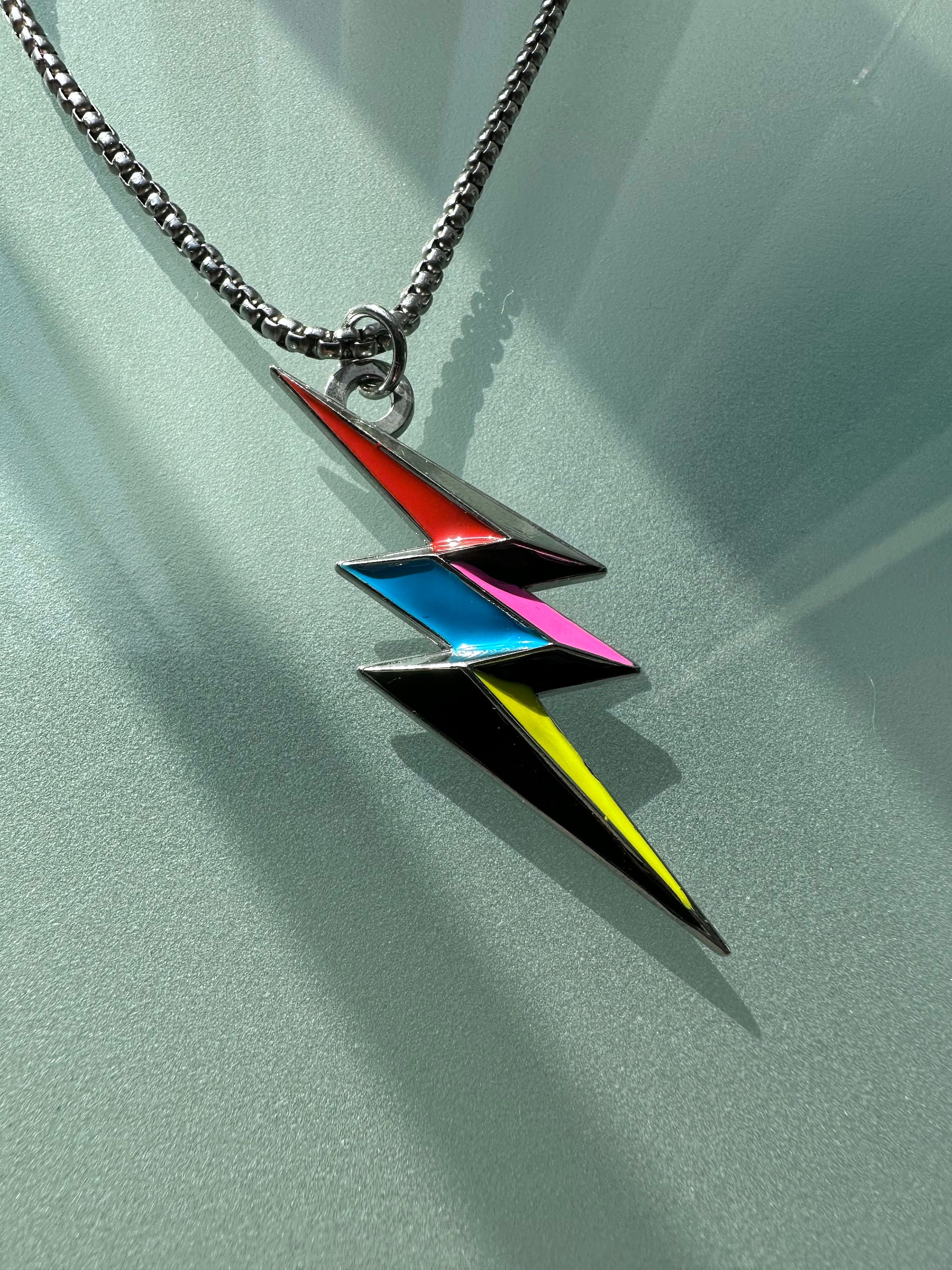 Lightning Bolt Necklace Power Rangers - Etsy