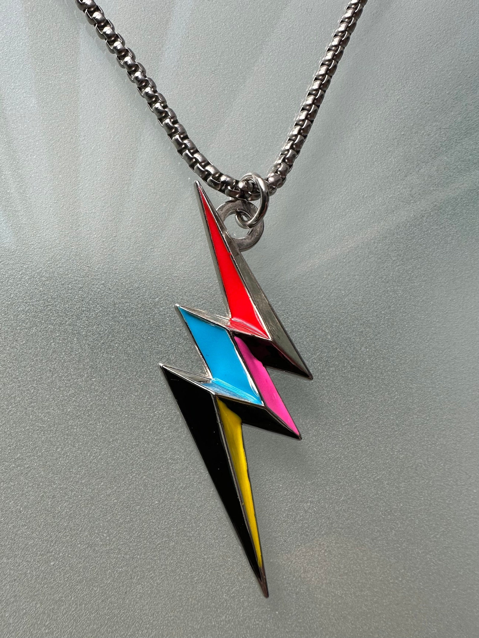 Lightning Bolt Necklace Power Rangers - Etsy