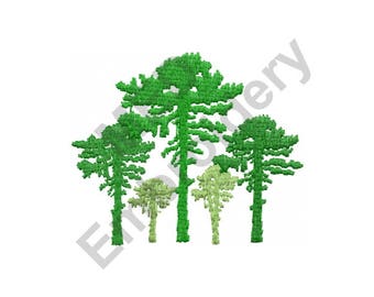 Forest Applique Machine Embroidery Digital Design Trees Nature