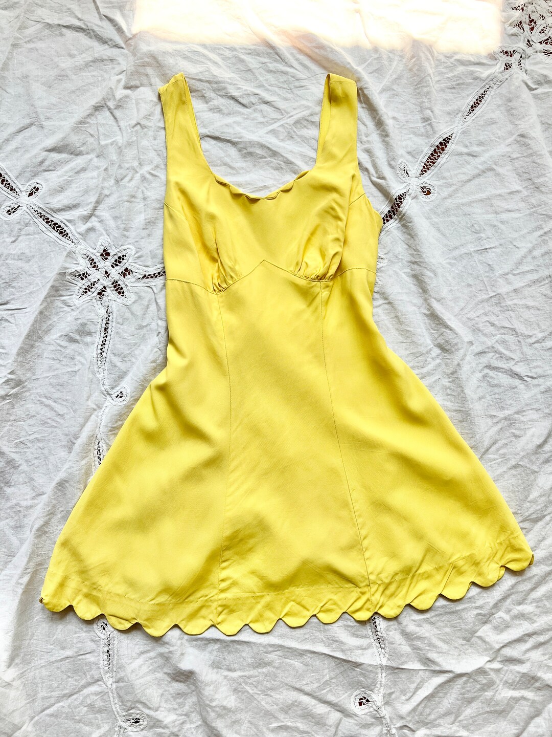 Vintage 1940s Yellow Swimsuit Bathing Suit Size Med-large, Pin up One ...