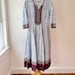 Vintage Indian Cotton Batik Print Dress Size Med, Biba Blue Caftan ...